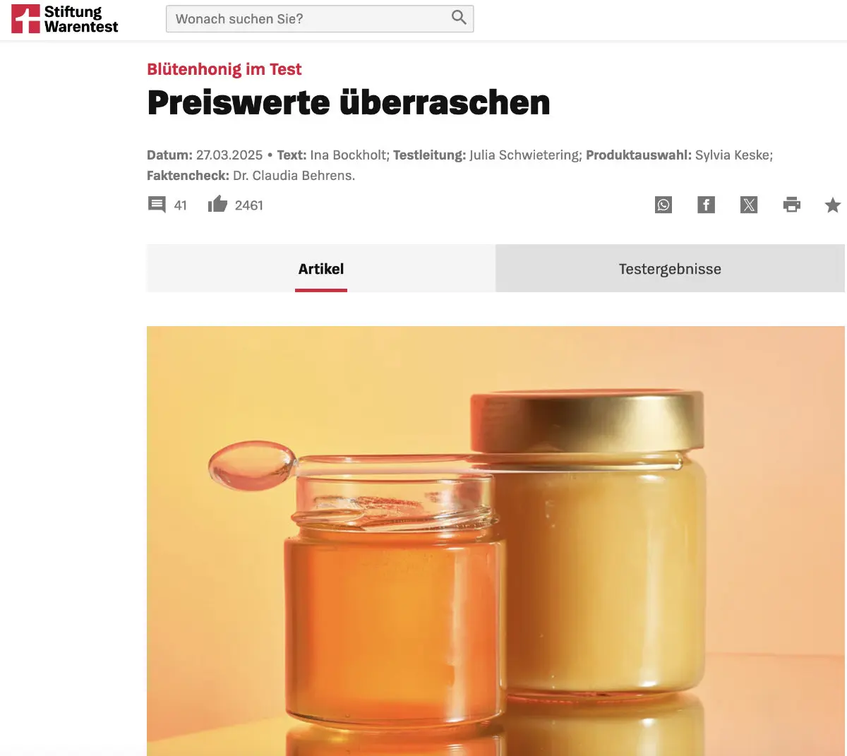 Erstaunlich Honig Test 2023 Bilder